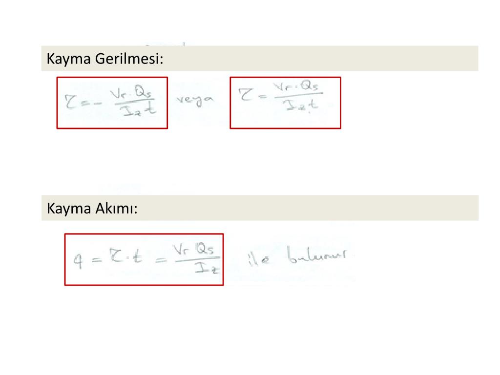PPT - Kesme kuvveti-Kayma gerilmesi-Kayma akımı-Kayma merkezi ...
