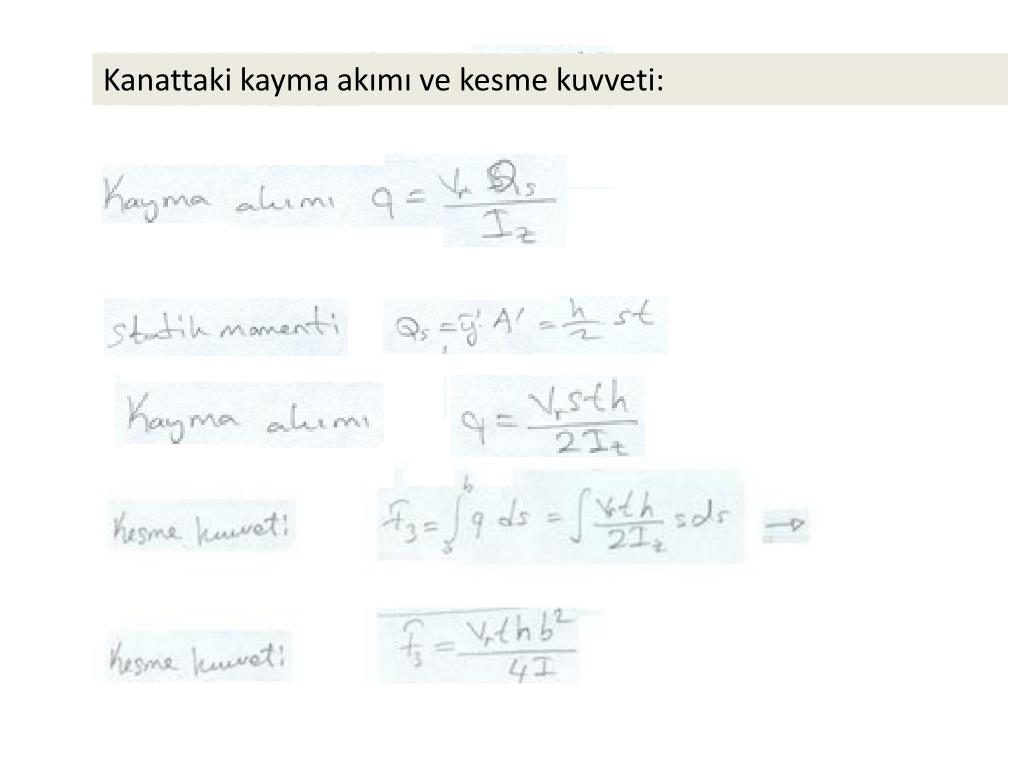 PPT - Kesme kuvveti-Kayma gerilmesi-Kayma akımı-Kayma merkezi ...