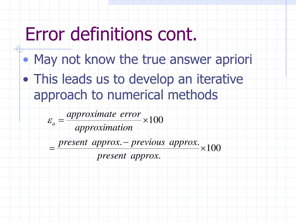 PPT - NUMERICAL ERROR Student Notes PowerPoint Presentation, free ... PPT - NUMERICAL ERROR Student Notes PowerPoint Presentation, free ...