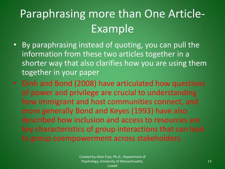 PPT - How to Paraphrase PowerPoint Presentation - ID:2644047