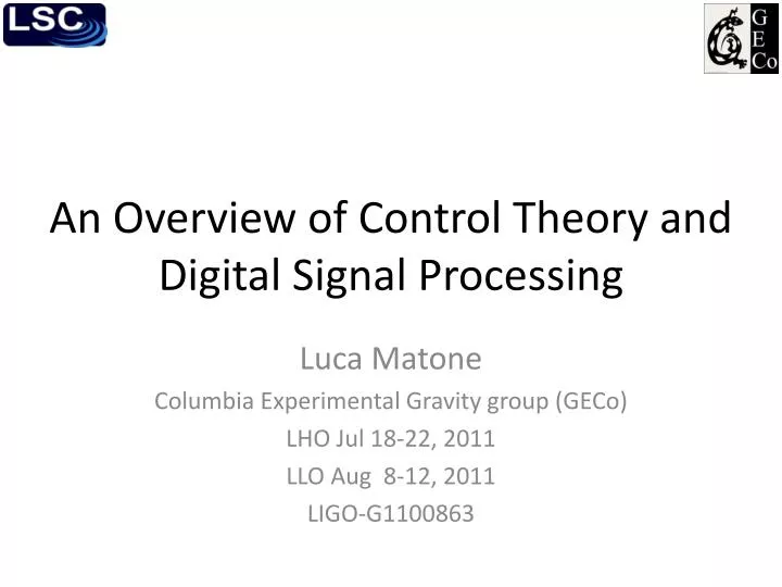 PPT - An Overview of Control Theory and Digital Signal Processing ...