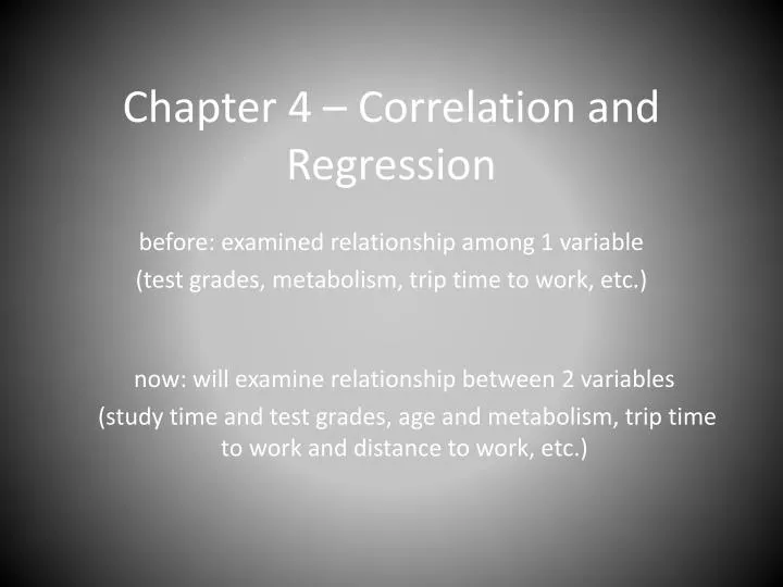 Ppt Chapter 4 Correlation And Regression Powerpoint Presentation