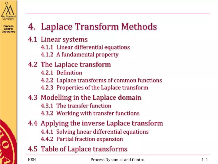 PPT - 4 . Laplace Transform Methods PowerPoint Presentation, free ...