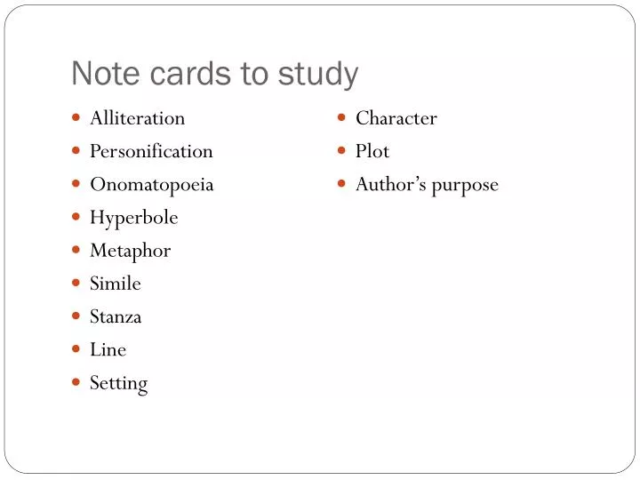 PPT - Note cards to study PowerPoint Presentation, free download - ID ...