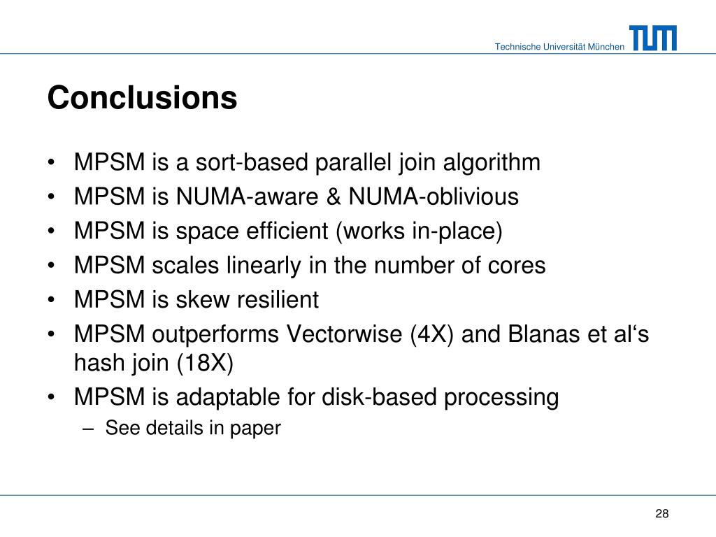Ppt Massively Parallel Sort Merge Joins Mpsm In Main Memory Multi Core Database Systems