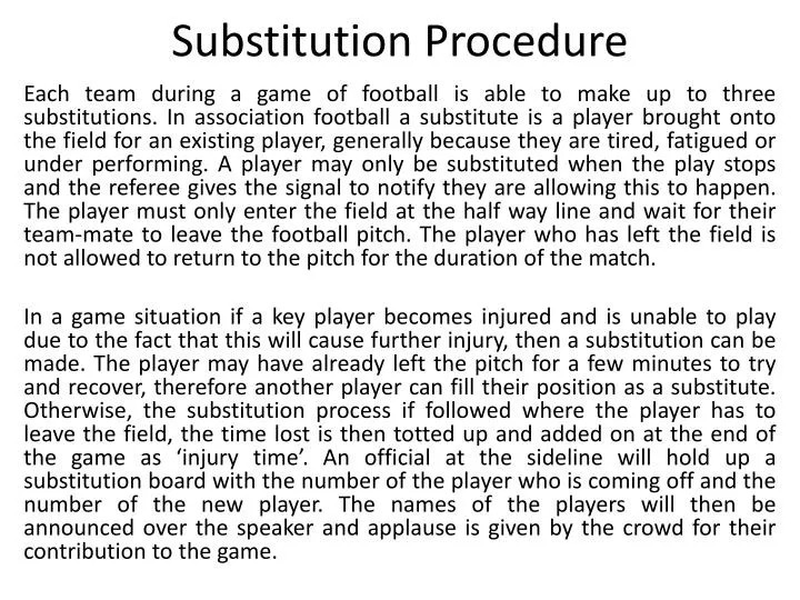 PPT - Substitution Procedure PowerPoint Presentation, free download ...