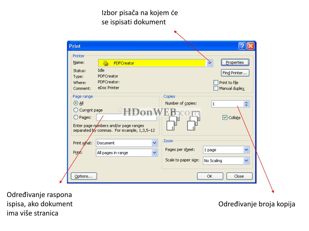 PPT - Nastavna jedinica: 6.2 . Ispis dokumenta PowerPoint Presentation - ID:2647033