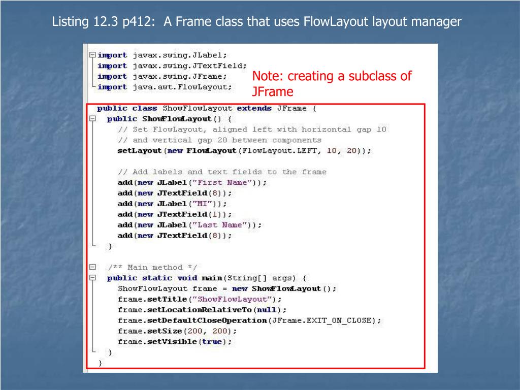 Ppt Introduction To Gui Programming In Java Frames Simple Components And Layouts Powerpoint