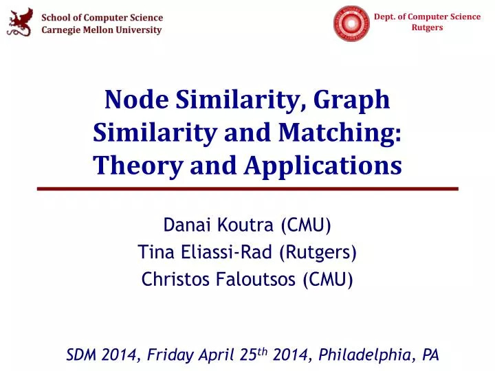 PPT - Node Similarity, Graph Similarity and Matching: Theory and ...