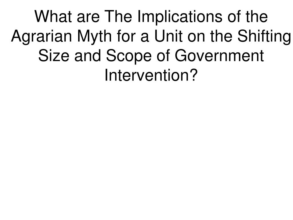 PPT - L1: Agrarian America The Shifting Size and Scope of the National ...