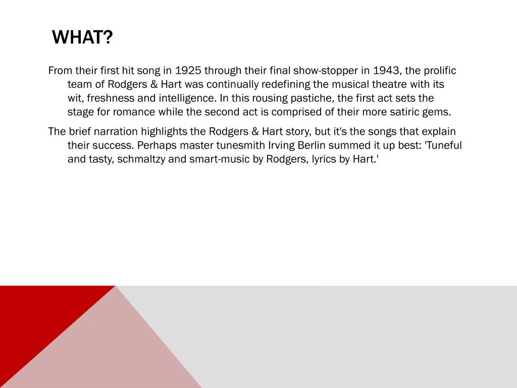 PPT - Rodgers & Hart: A Celebration PowerPoint Presentation, free ...