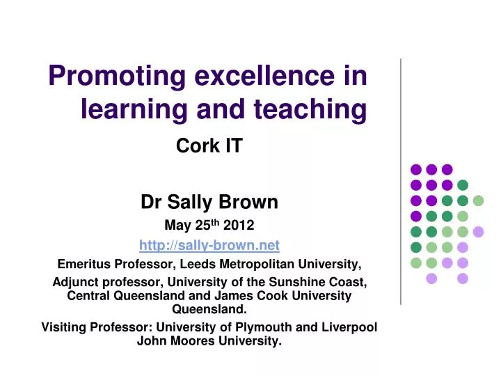 PPT - Promoting excellence in learning and teaching PowerPoint ...