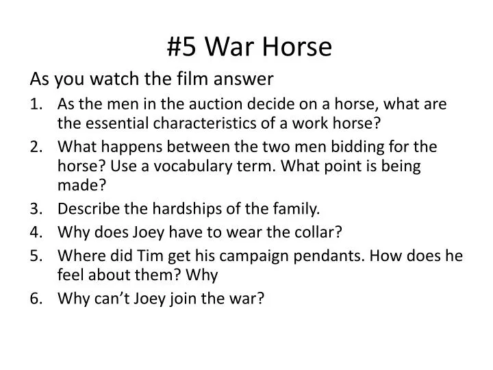 PPT - #5 War Horse PowerPoint Presentation, free download - ID:2649242