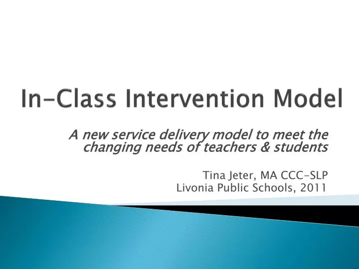 PPT - In-Class Intervention Model PowerPoint Presentation, free ...