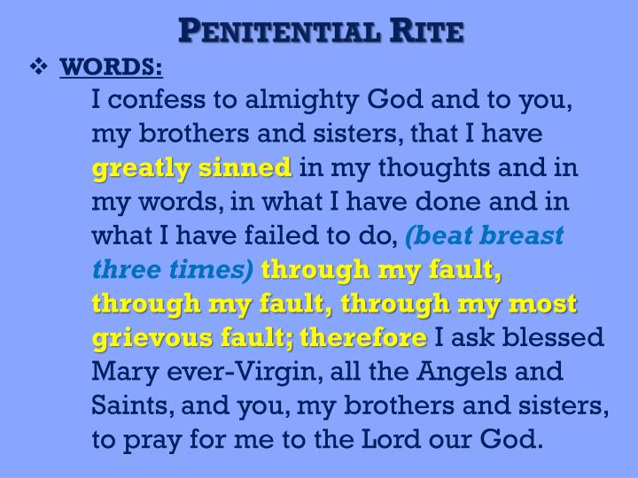 PPT - Penitential Rite and Gloria PowerPoint Presentation - ID:2649384