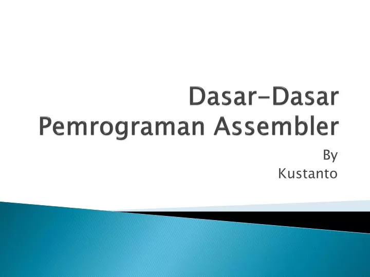 PPT - Dasar-Dasar Pemrograman Assembler PowerPoint Presentation, free ...