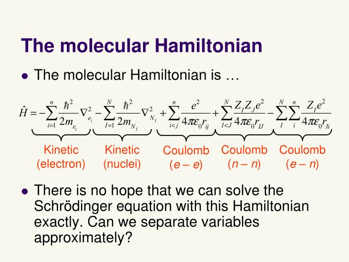 PPT - Lecture 23 Born-Oppenheimer approximation PowerPoint Presentation ...
