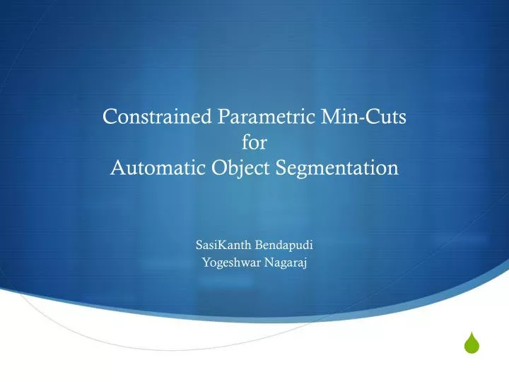 Ppt Constrained Parametric Min Cuts For Automatic Object Segmentation 4809