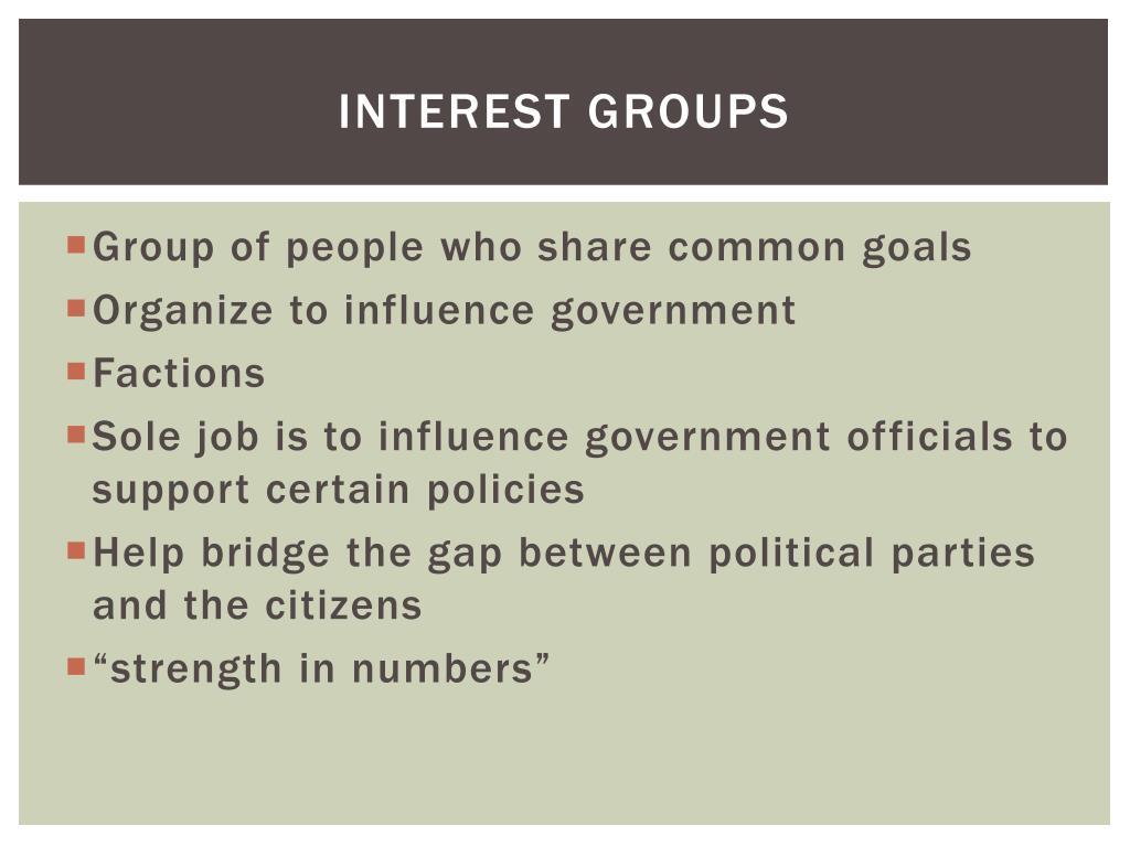 Ppt Political Parties Interest Groups And Mass Media Powerpoint