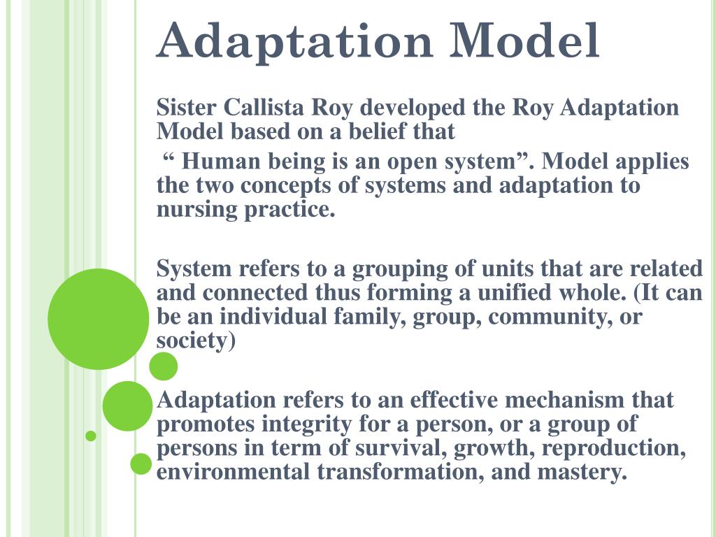 PPT - Sister Collista Roy’s Adaptation Model Presented by: SujataKarki ...