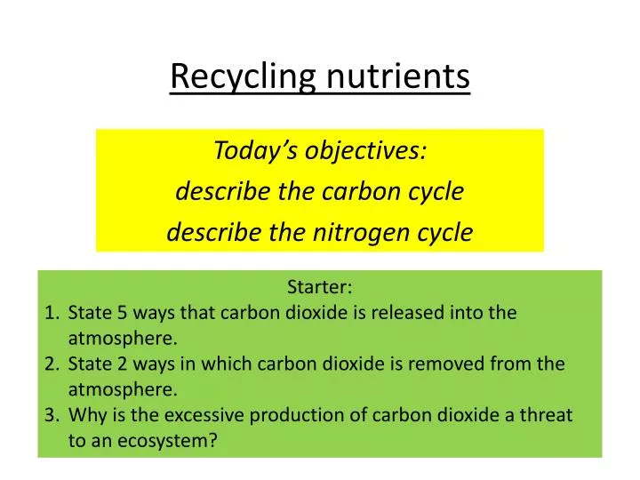PPT - Recycling nutrients PowerPoint Presentation, free download - ID ...