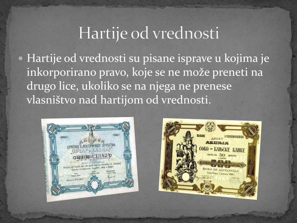 PPT - HARTIJE OD VREDNOSTI NA FINANSIJSKOM TR ŽIŠTU PowerPoint ...