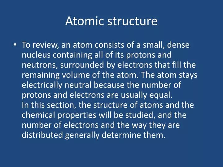 PPT - Atomic structure PowerPoint Presentation, free download - ID:2655230