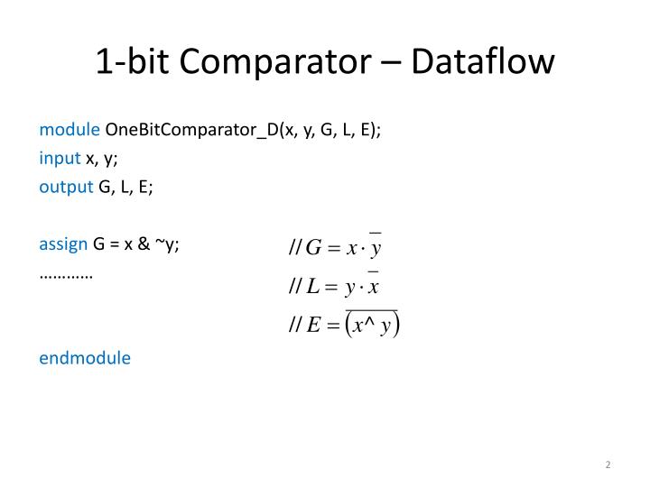 PPT - Verilog Code for 8-bit Comparator PowerPoint Presentation - ID ...