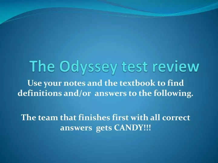 PPT - The Odyssey test review PowerPoint Presentation, free download ...