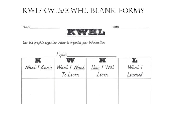 PPT - KWL KWLS KWHL PowerPoint Presentation - ID:2656001