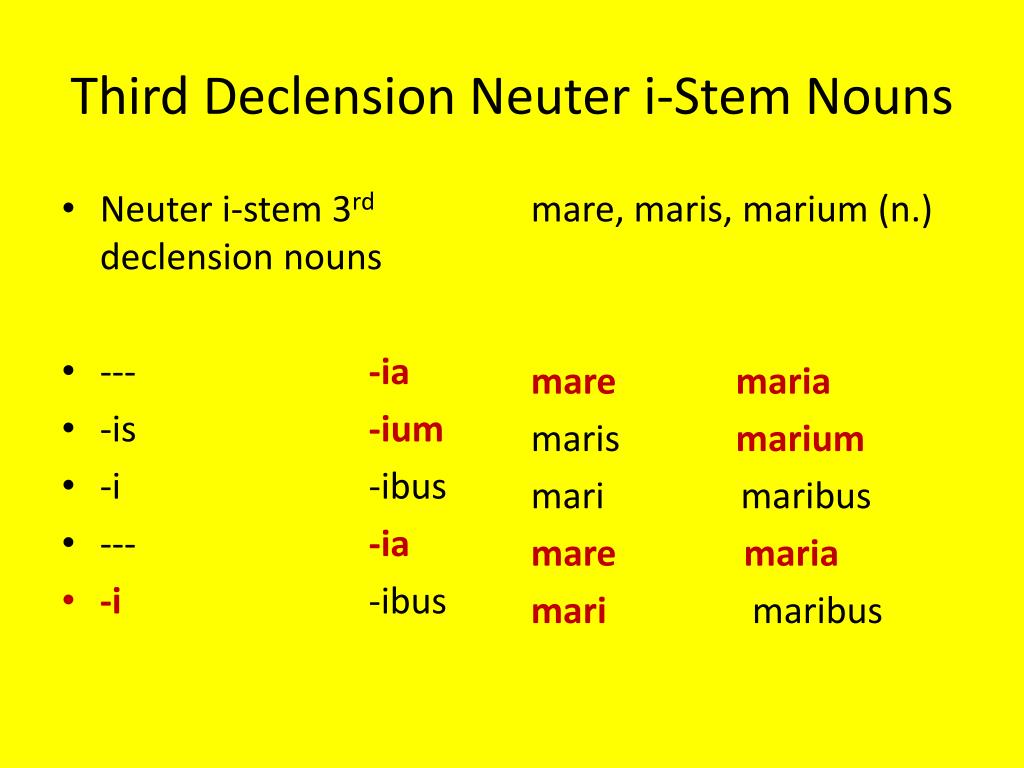 PPT - 3 rd Declension Neuter and i -Stem Nouns (Lessons 45-46 ...