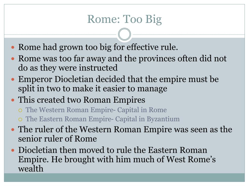PPT - Rome: Splitting the Empire; Origins of Christianity; Omens to ...