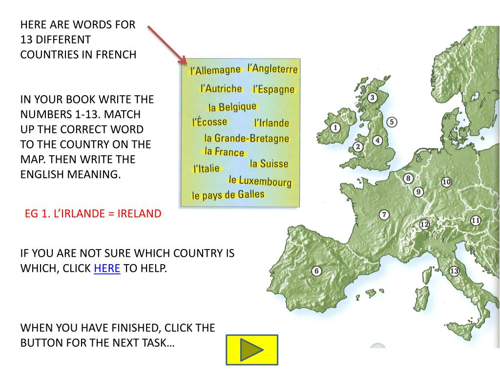 PPT - WALT: TO BE ABLE TO RECOGNISE COUNTRIES AND NATIONALITIES IN ...