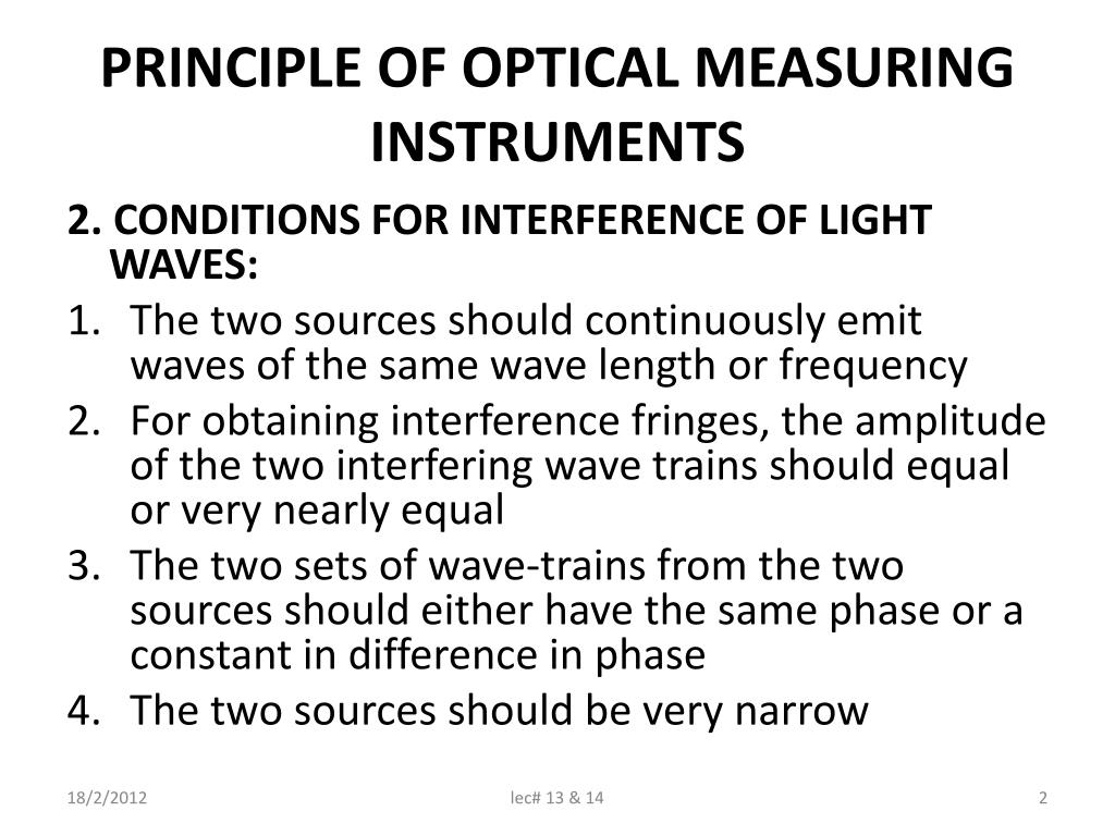 PPT - PRINCIPLE OF OPTICAL MEASURING INSTRUMENTS PowerPoint ... PPT - PRINCIPLE OF OPTICAL MEASURING INSTRUMENTS PowerPoint ...