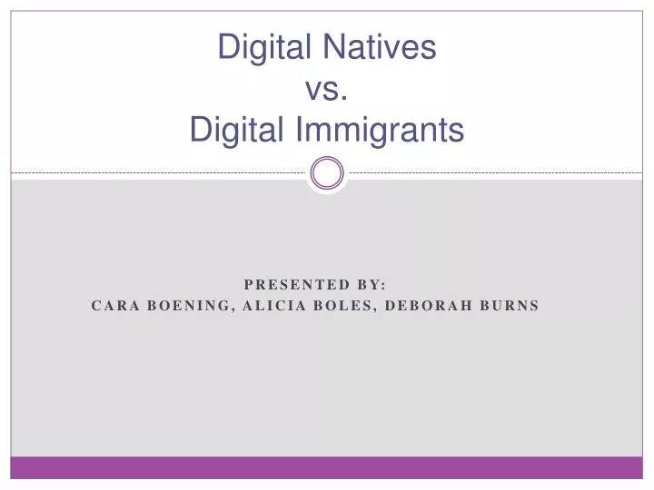 PPT - Digital Natives vs. Digital Immigrants PowerPoint Presentation ...