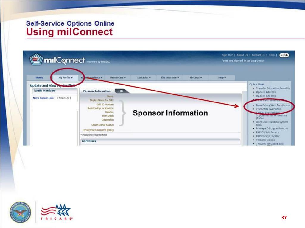 PPT - TRICARE Your Military Health Plan: TRICARE Self-Service Options ...