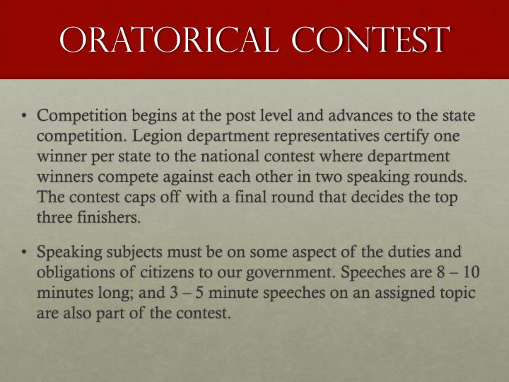 PPT - THE AMERICAN LEGION HIGH SCHOOL ORATORICAL CONTEST PowerPoint ...