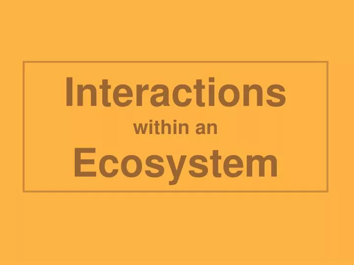 PPT - Interactions within an Ecosystem PowerPoint Presentation, free ...