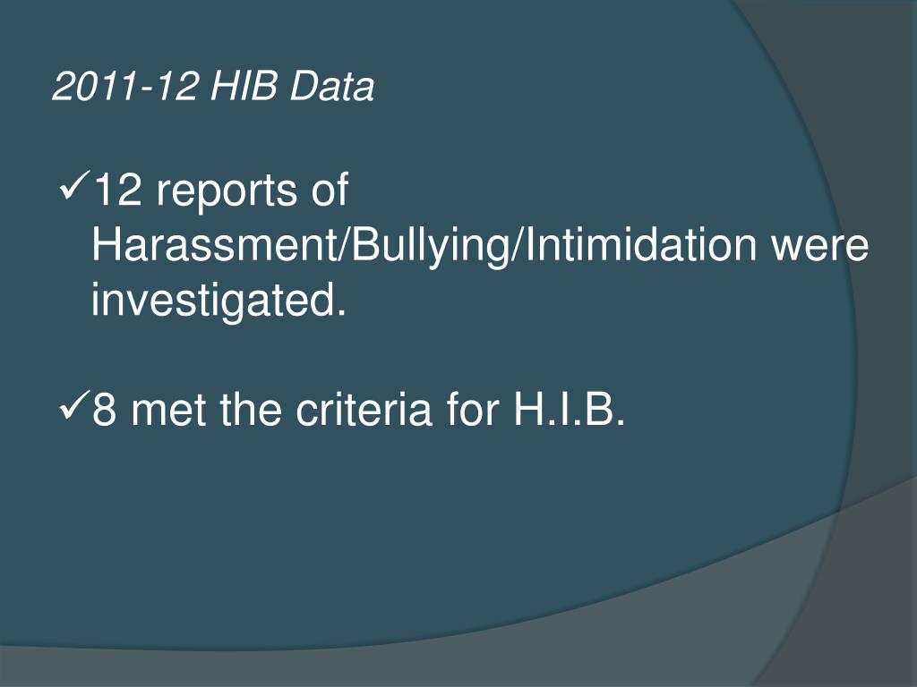 PPT - ANTI-BULLYING BILL OF RIGHTS HIB - Harassment, Intimidation ...