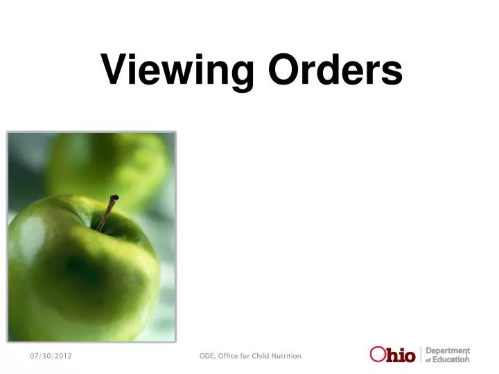 PPT - Viewing Orders PowerPoint Presentation, free download - ID:2661204