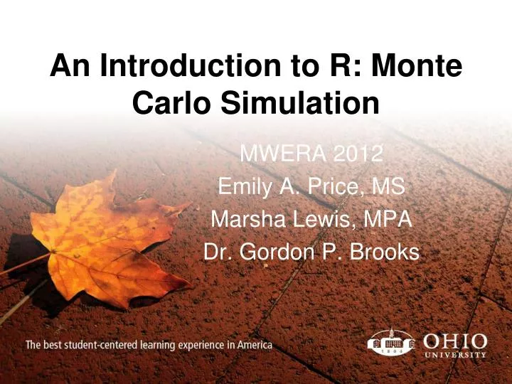 PPT - An Introduction to R: Monte Carlo Simulation PowerPoint Presentation - ID:2661351