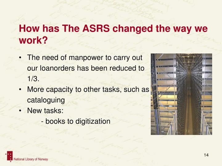 PPT - Experiences with the Automated Storage and Retrieval System (ASRS ...