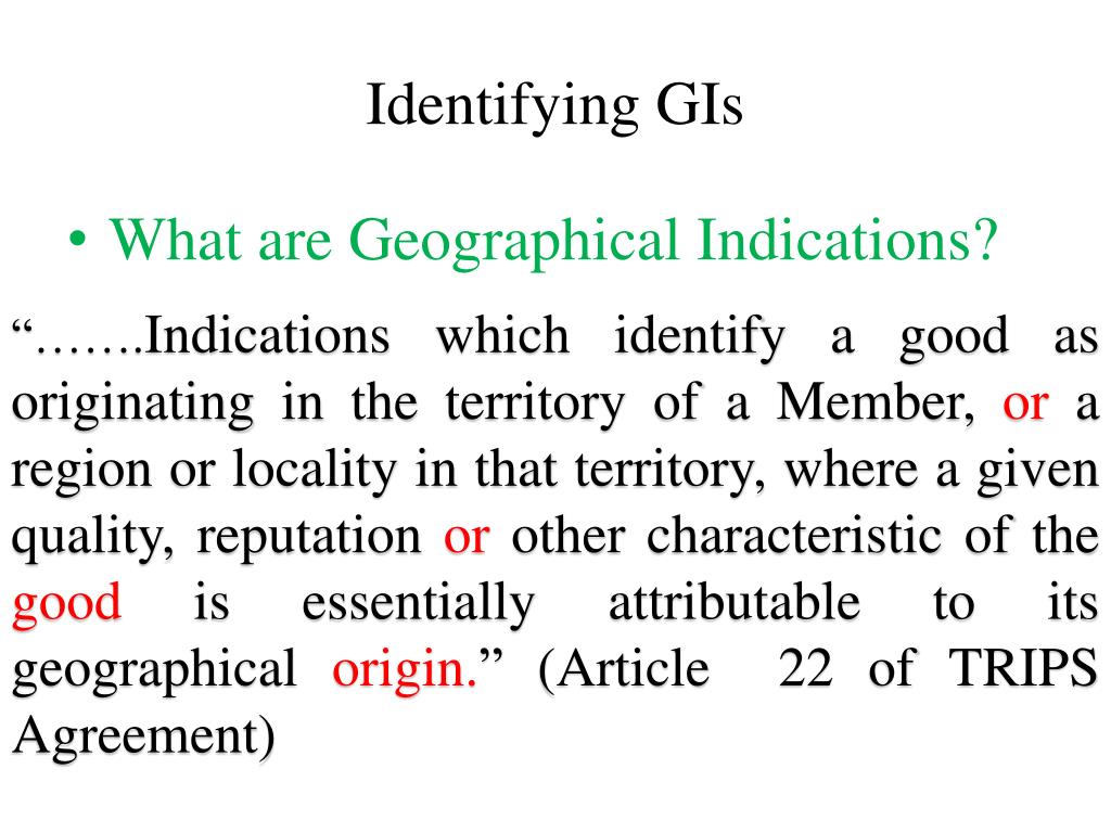 PPT - Identifying Geographical Indications By Ch.Hamid Malhi President ...