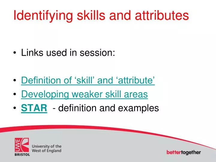 PPT - Identifying skills and attributes PowerPoint Presentation, free ...