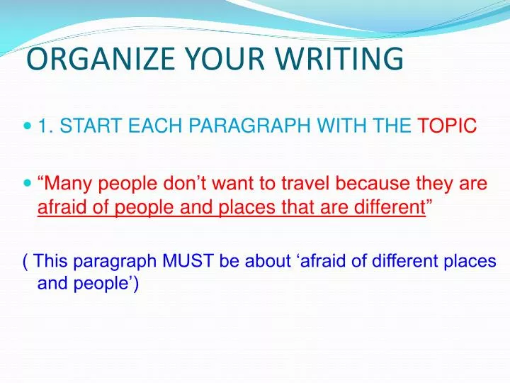 PPT - ORGANIZE YOUR WRITING PowerPoint Presentation, free download - ID ...