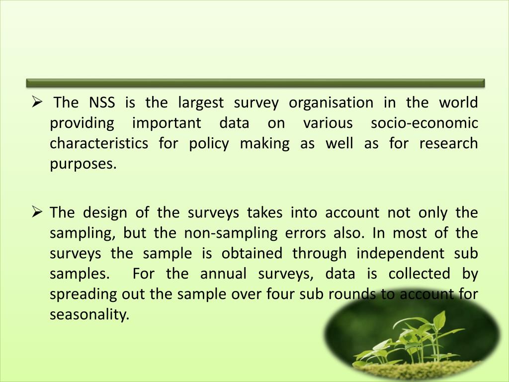 PPT - ORIGIN AND ACTIVITIES OF NSSO, GOVERNMENT OF INDIA By T.J.Rao ...