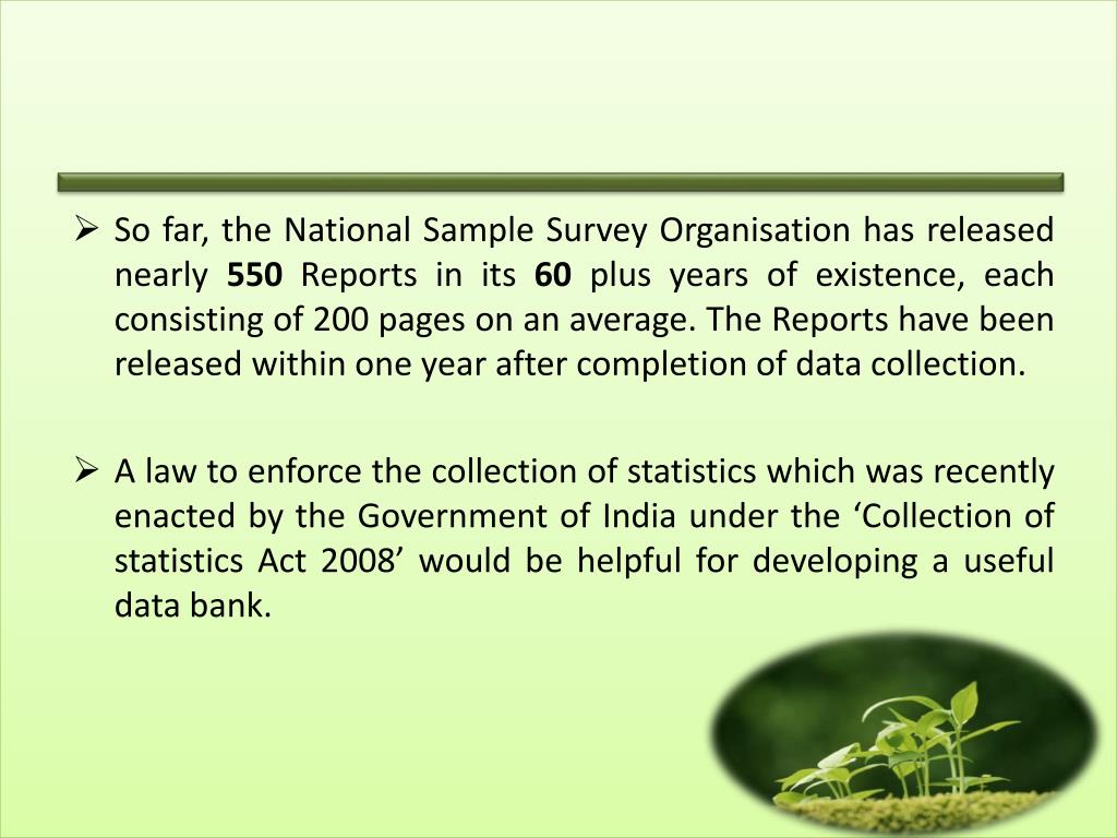 PPT - ORIGIN AND ACTIVITIES OF NSSO, GOVERNMENT OF INDIA By T.J.Rao ...