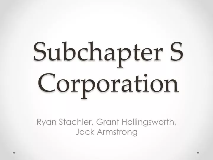 PPT - Subchapter S Corporation PowerPoint Presentation, free download ...