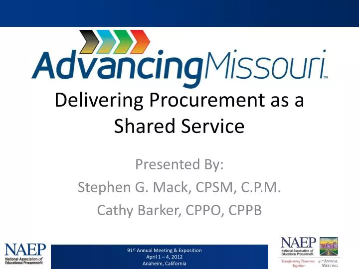 PPT - Delivering Procurement as a Shared Service PowerPoint ...