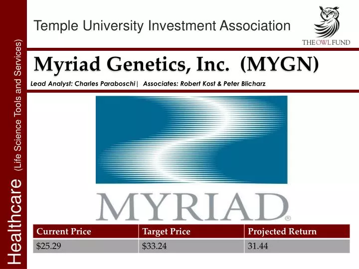 PPT - Myriad Genetics, Inc. (MYGN) PowerPoint Presentation, free ...